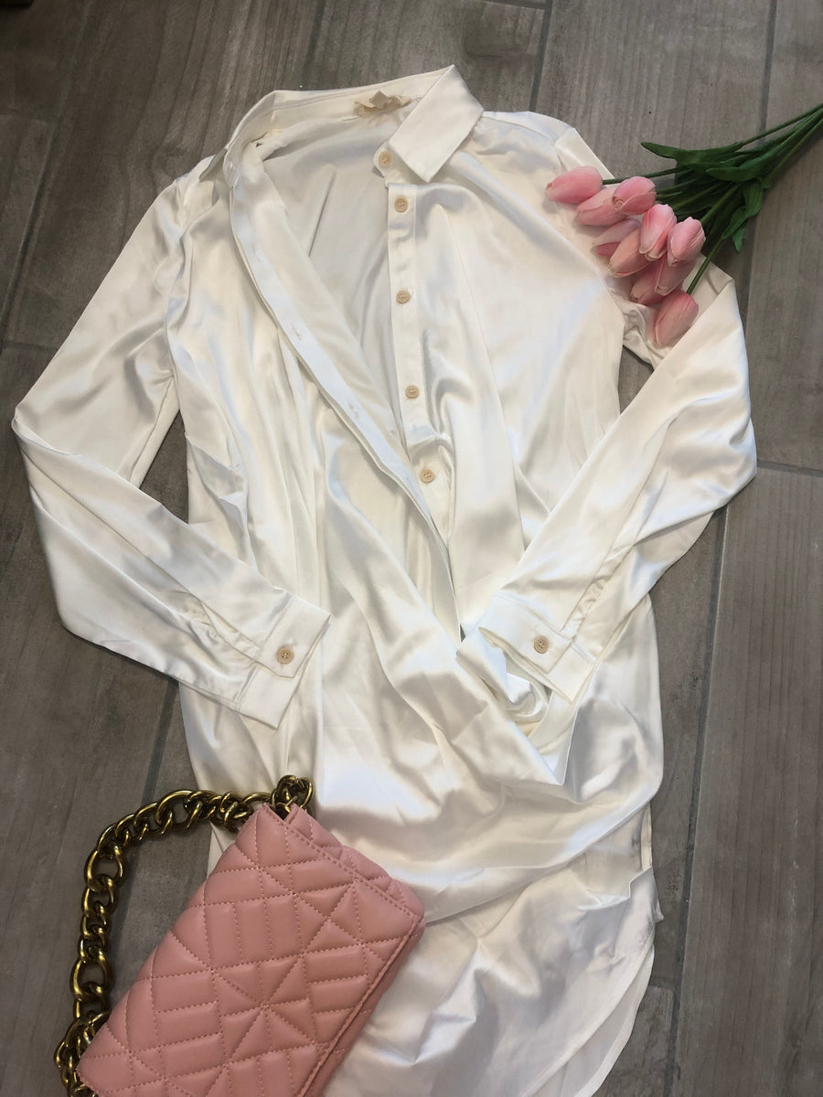 Mya Satin Shirt Dress – Pretty, Prim & Personal